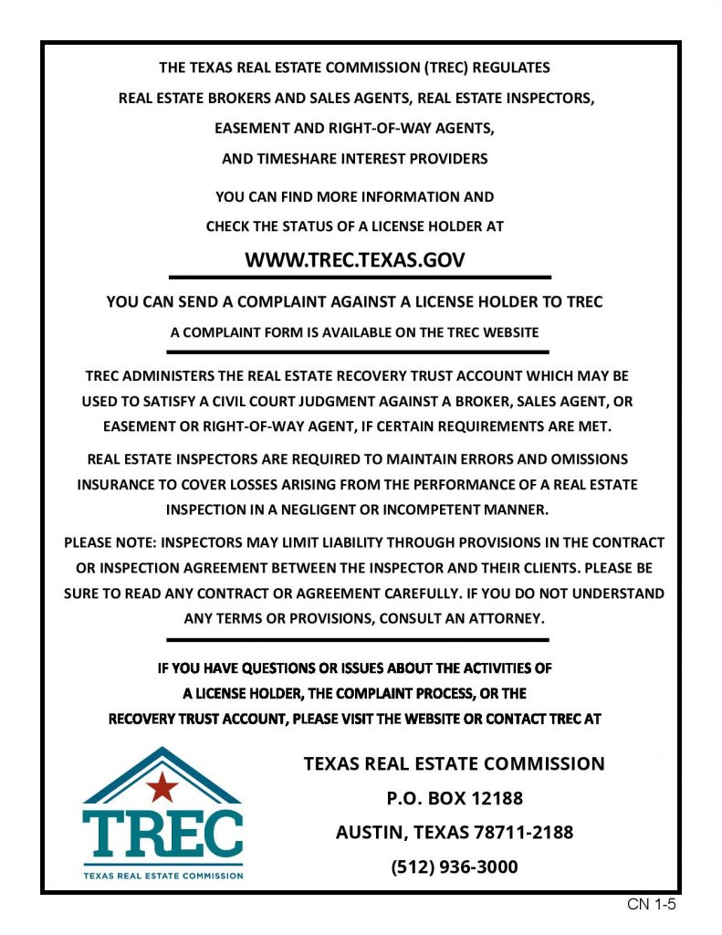 TREC Notice to Consumers - CodyChampagne.com